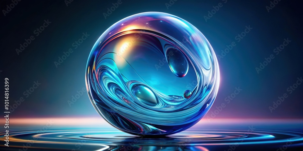 Abstract liquid sphere with kinetic energy, perfect for futuristic and ...