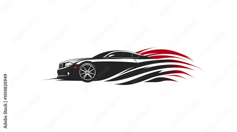 Car logo design with a racing flag motif and dynamic speed lines for ...