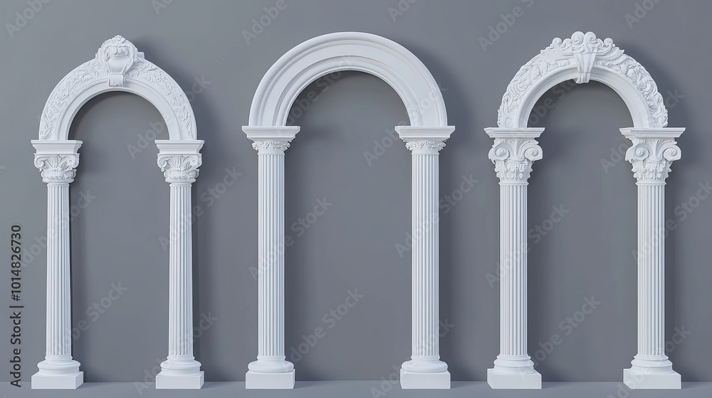 Realistic 3D Vector Illustration of an Ornate Ancient Roman Arch Made ...