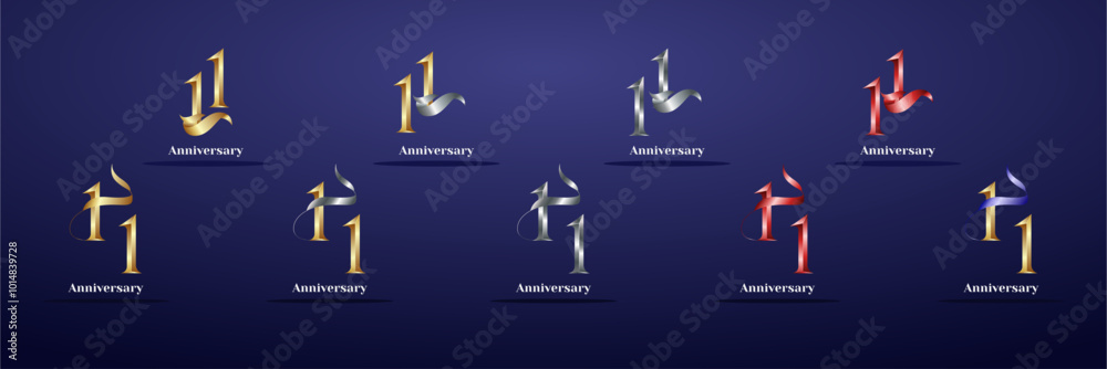 Luxury Logo 11th, 11th Elegant years happy anniversary, Creative design ...