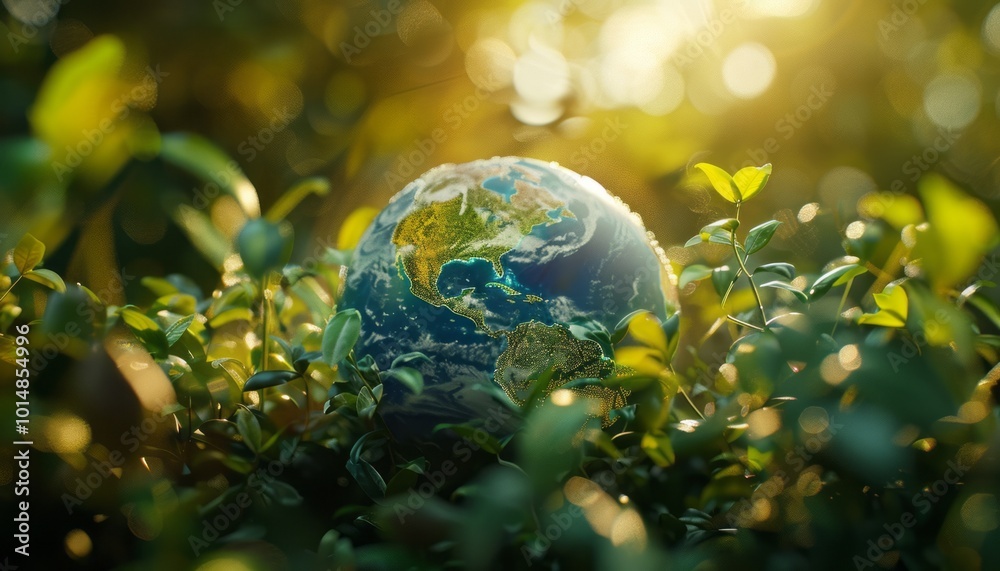 Earth Day or World Environment Day concept. Save our Planet and forest ...