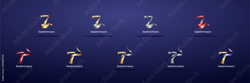 Luxury Logo 7th, 7th Elegant years happy anniversary, Creative design ...