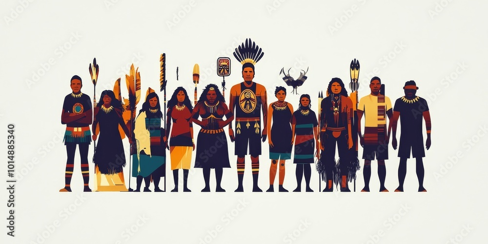 [A bold design of Indigenous people standing strong, representing ...