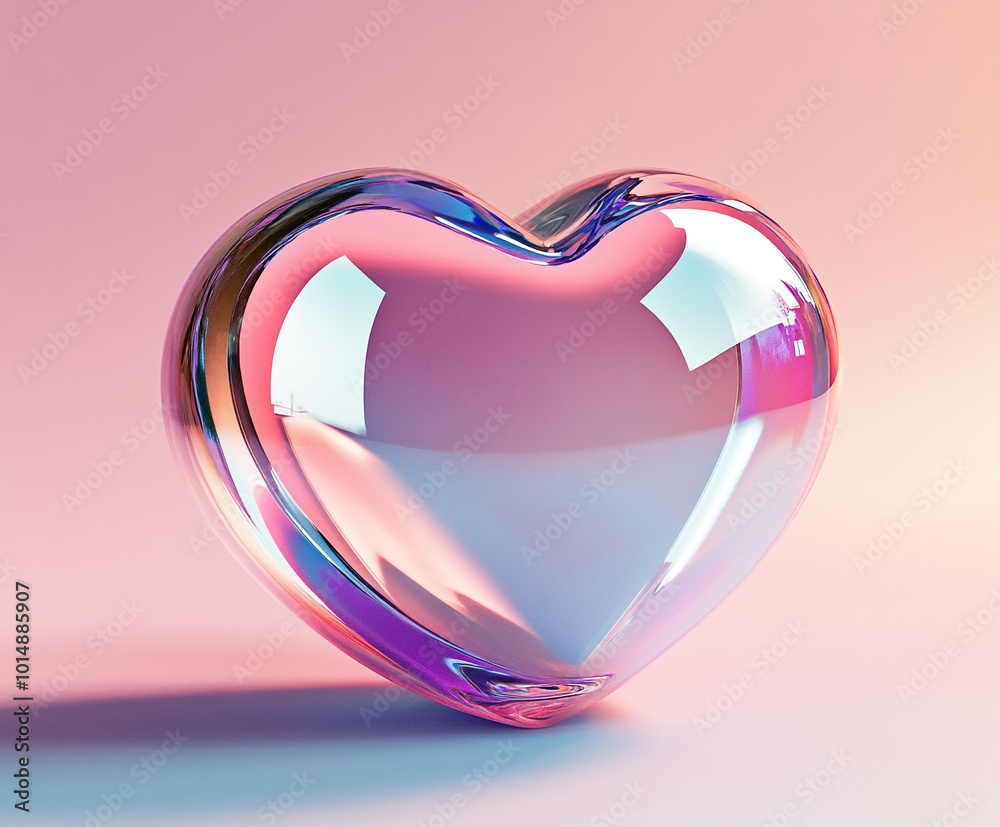3D heart icon, gradient color with blue and purple hues, pink ...