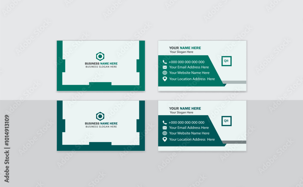 Two business card design together with a QR code_ Visiting card design ...