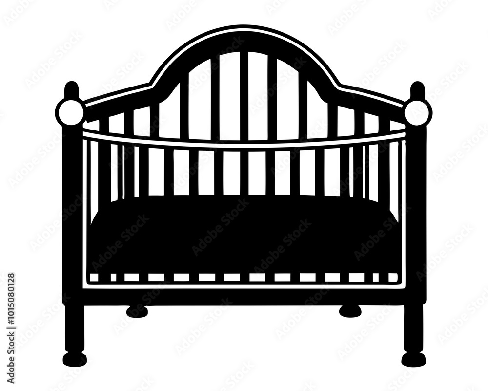 Baby Crib silhouette, Baby Crib , Baby Crib Clipart, Baby Crib Files ...