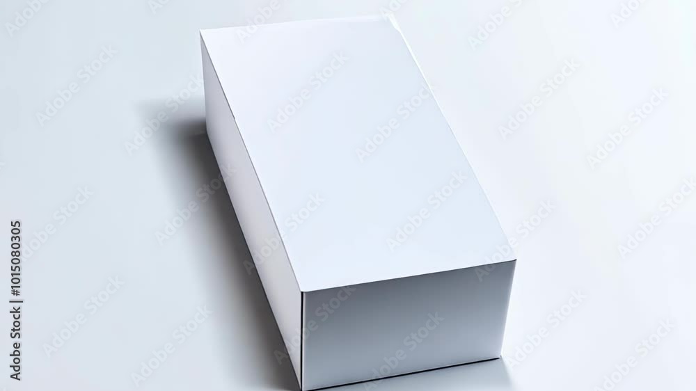 White rectangular packaging box mockup with a minimalistic design ...