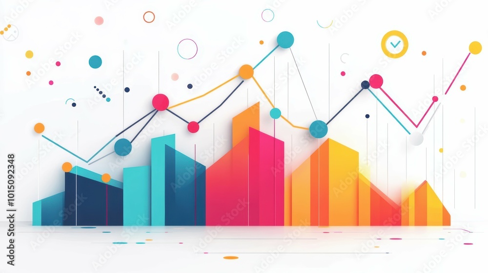 Innovative sales growth chart with dynamic colors and modern visuals ...