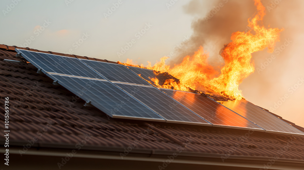 House Roof with Solar Panels on Fire | Emergency Response to Solar ...