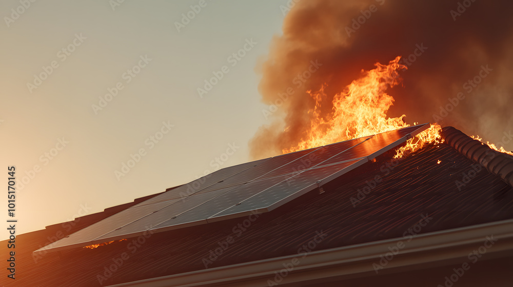 House Roof with Solar Panels on Fire | Emergency Response to Solar ...