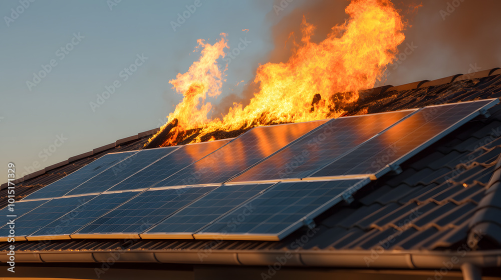 House Roof with Solar Panels on Fire | Emergency Response to Solar ...