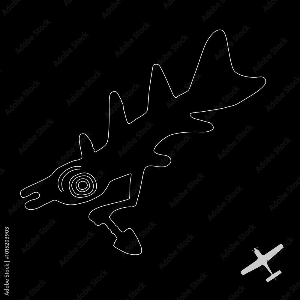 Nazca lines, Inca hieroglyphics, only seen from the air. Stock Vector ...