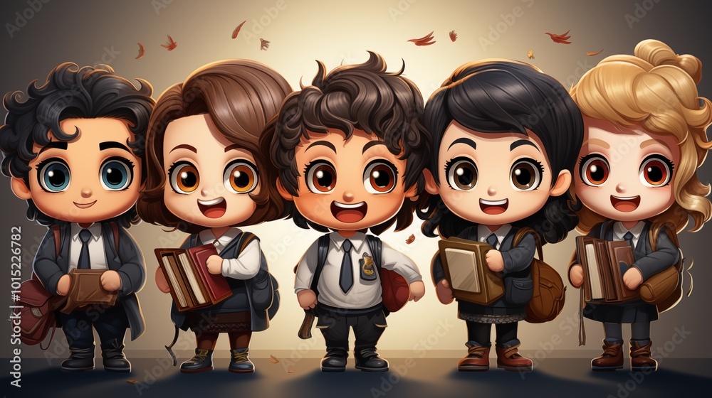 Collection of cute school kids. Education clipart. Mathe, drawing ...