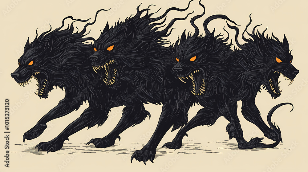 Cerberus the three-headed guardian of the underworld. Shadow Beast ...