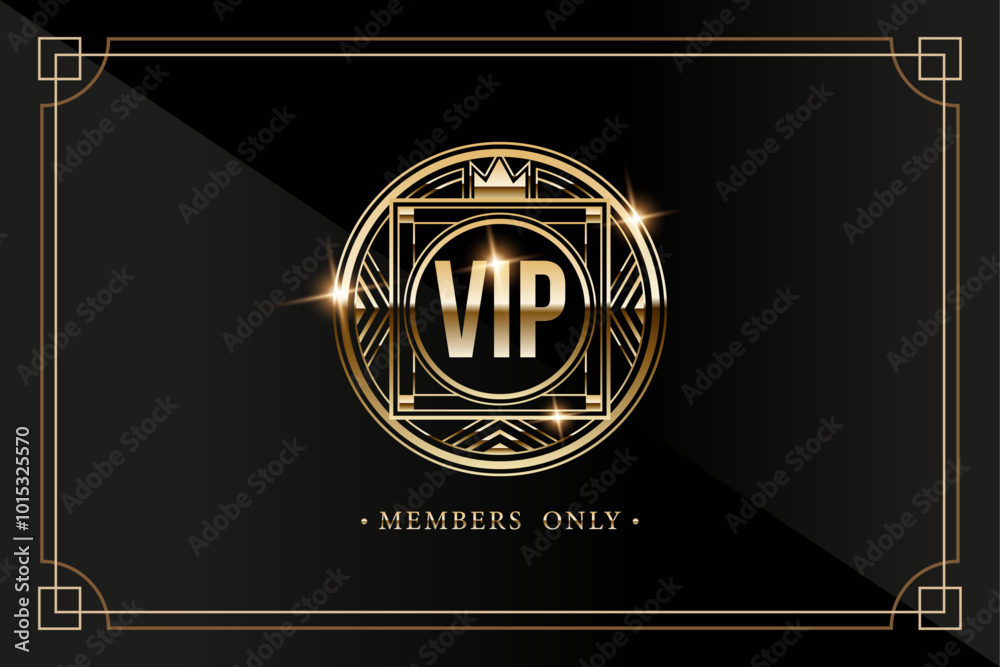 For premium persons vip card invitation with gold logo with text in ...