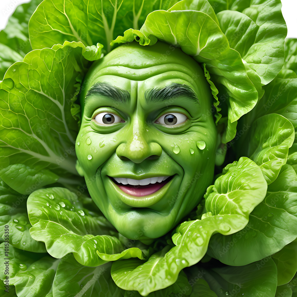 Foto de Get ready to laugh at the goofy lettuce head with a 3D face and ...