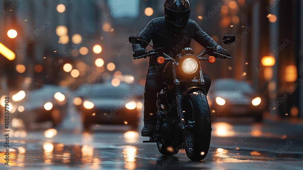 Realistic render of a rigged motorcycle rider walking, capturing the ...