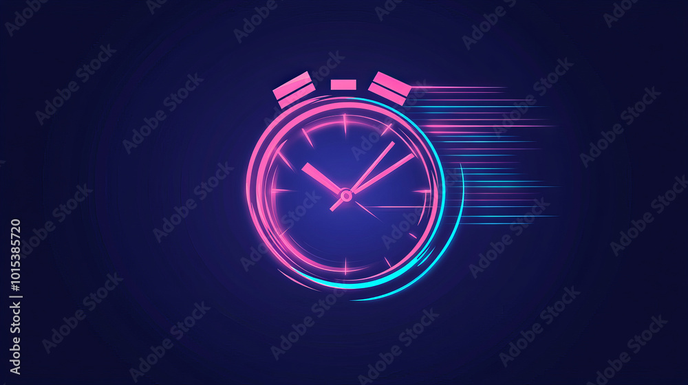 "A fast time logo featuring a stopwatch, representing a speed concept ...