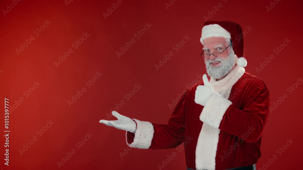 Medium stab portrait of confident Santa Claus in traditional costume ...