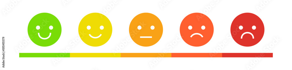 feedback emoji. emoticons set , rating scale of customer satisfaction ...