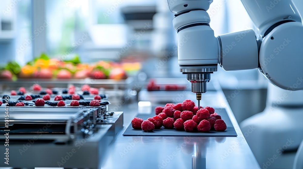 Robotic food testers scanning and analyzing food samples for safety ...