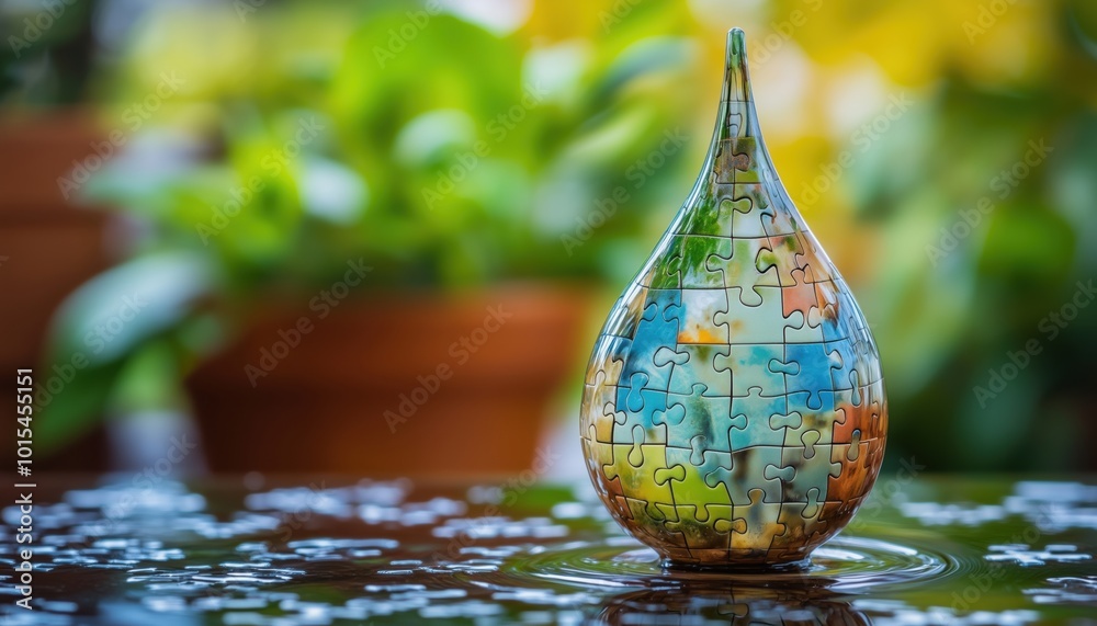 Water Conservation Puzzle: A Unique Design In The Shape Of A Water ...
