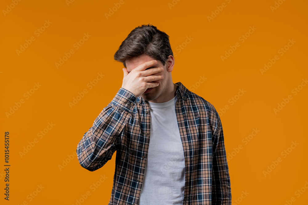 Disappointed sad man, Facepalm Gesture, Like No, I Forgot. Unhappy ...