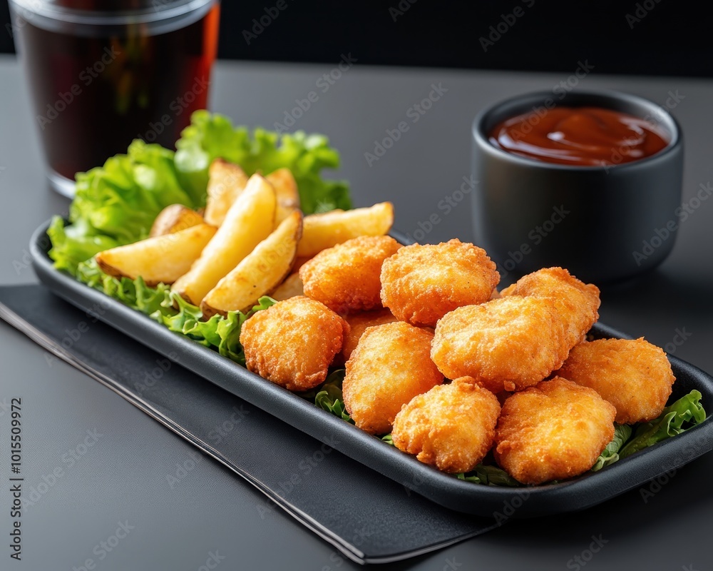 Delicious Chicken Nuggets and Potato Wedges Platter, Perfect for ...
