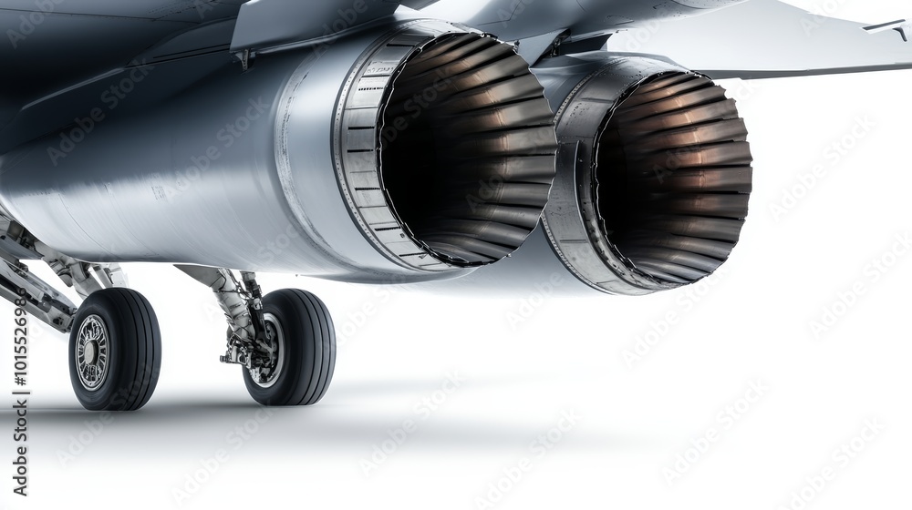 Detailed rear view of military jet engine exhaust showcasing advanced ...