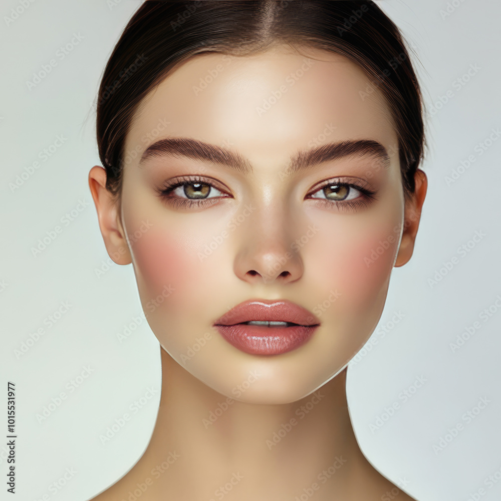 beautiful italian brunette dark hair brown eyes light natural make up ...