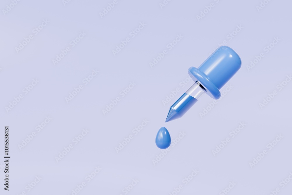 3d Dropper tool color palette guide icon on isolated purple background ...