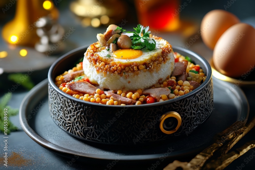 Fantasy depiction of a protein-packed breakfast served by magical ...