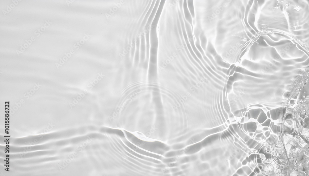 Blurred desaturated transparent clear calm water surface texture with ...