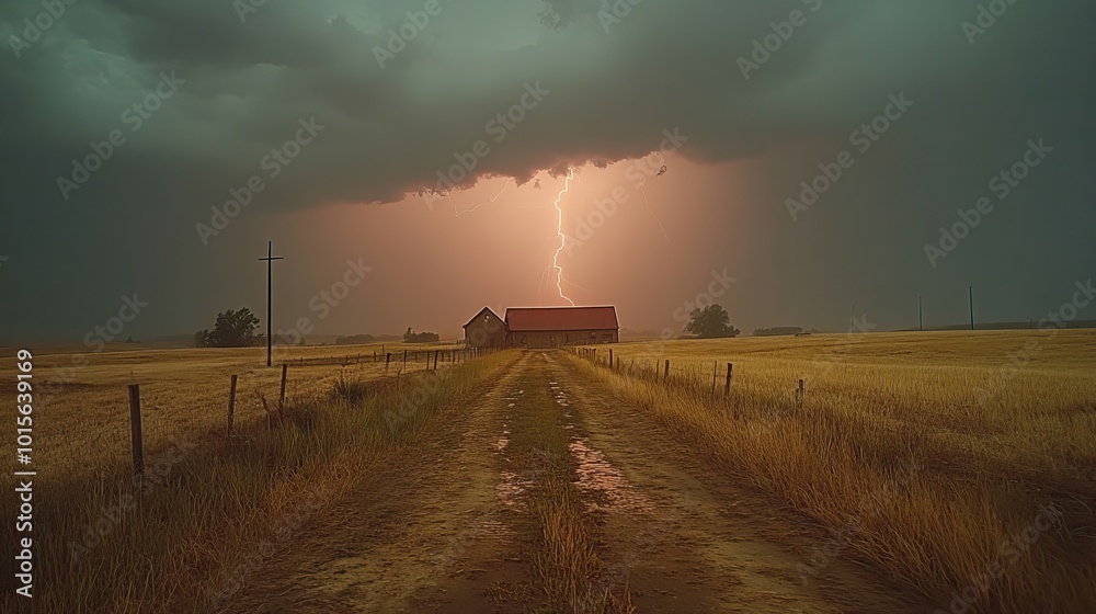 Lightning flashes in the distance, as thunder rumbles across the ...