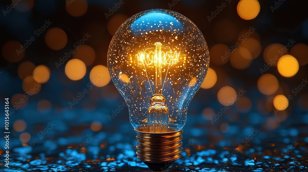 The concept of innovation and creativity is highlighted by a light bulb ...