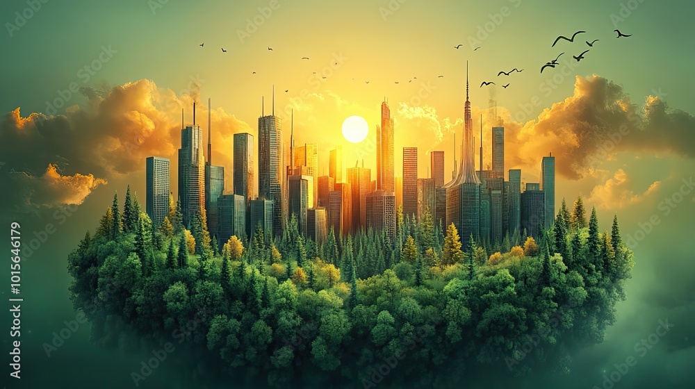 The illustration imagines a future world powered by clean, sustainable ...