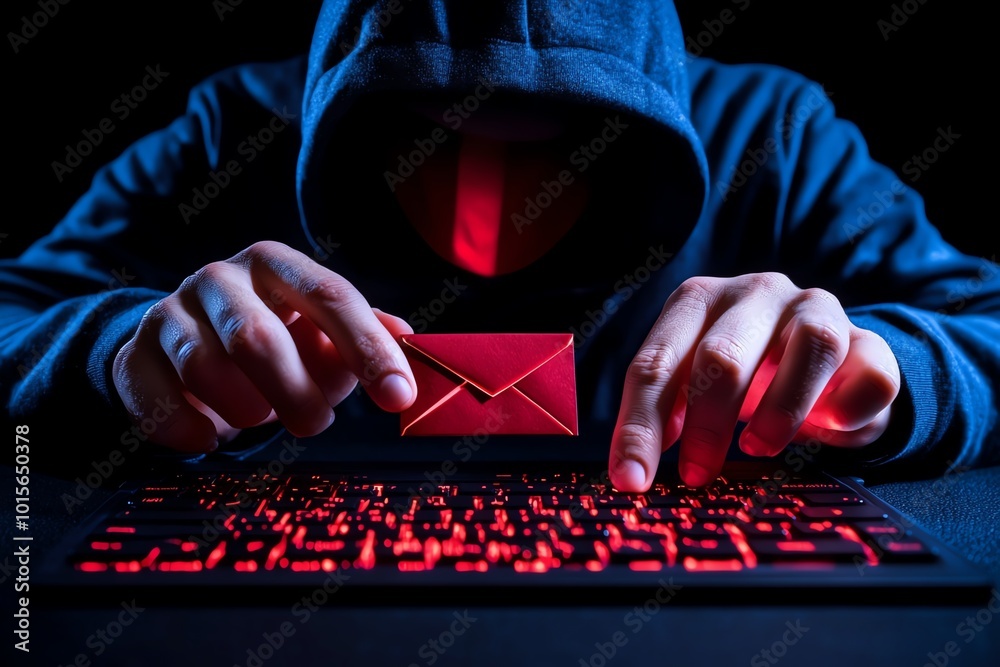 Person reading a fake business email in their inbox, with a phishing ...