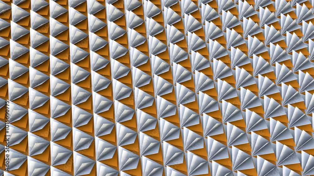 Stylish 3D motion graphic animation of a bunch of orange paper neatly ...