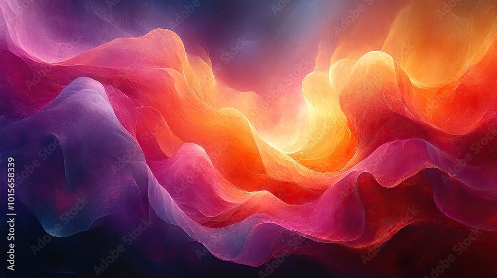 An abstract tableau of scientific forms dances across the canvas, a ...