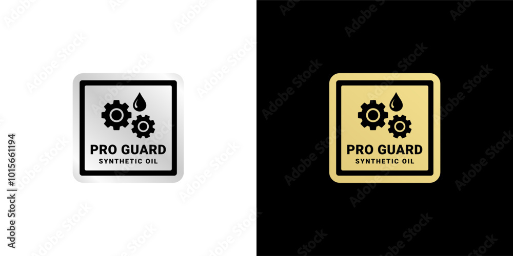 Vetor de Pro guard label or synthetic oil label for product packaging ...