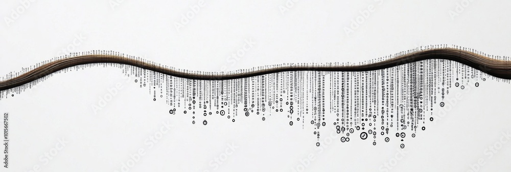 Minimalist Digital Art of Tree Branches Represented by Binary Chains on ...