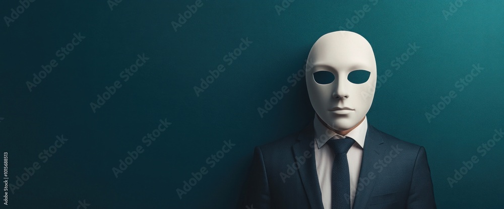 The Concept of Identity and Isolation A Figure in a Suit with a Blank ...