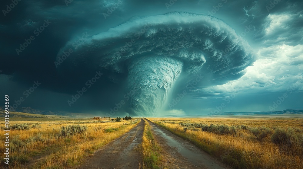 Photo & Art Print A powerful tornado moves across the high plains of ...