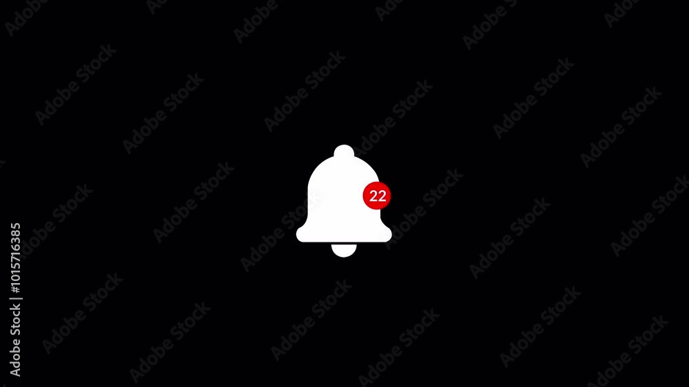 bell icon get notification animation on black background, Bell ...