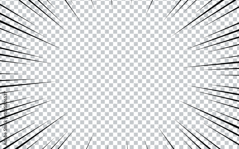 Radial lines anime action frame. Abstract explosive rectangle template ...