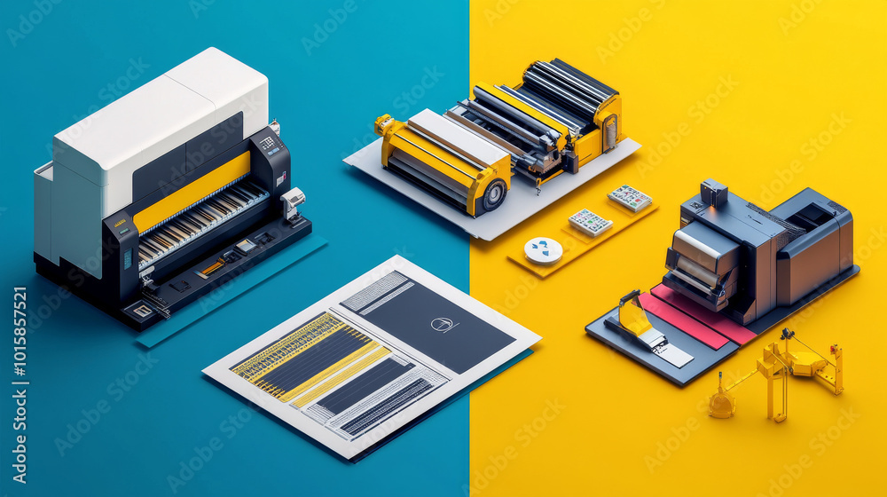 Four different types of printing are shown: digital, rotary, large ...