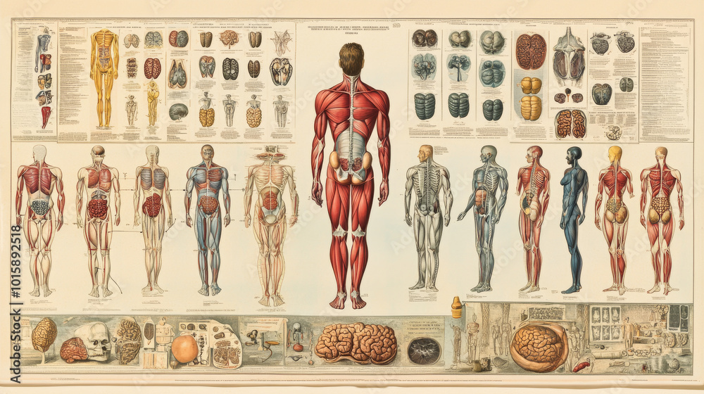This is a colorful poster showing the 12 main systems of the human body ...