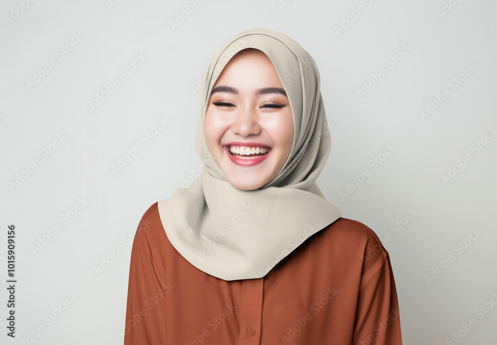 Apparel Muslim Women Hijab And Shirt Mockup With Generative AI Stock ...