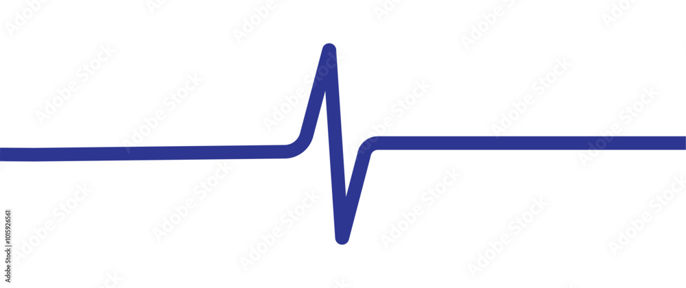 Blue heartbeat line vector icon. ECG heartbeat line diagram isolated on ...