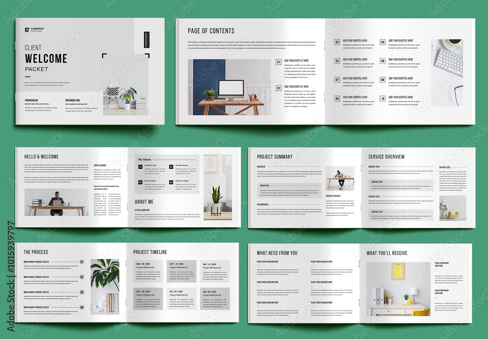 Client Welcome Packet Template Layout Stock Template | Adobe Stock